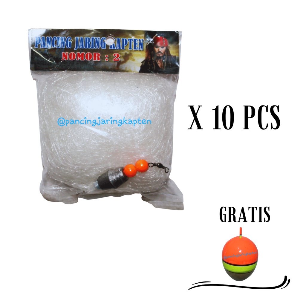 Jual Pancing Jaring Kapten Panjang 2 Meter Isi 10 Pcs / Mancing Jaring ...
