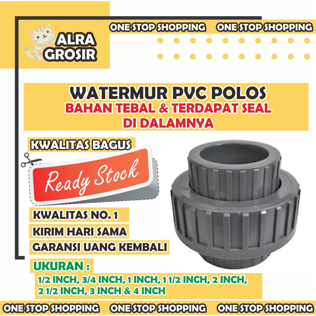 Jual Water Mur Pvc Polos 1/2 Inch Watermor Sambungan Pipa Sok Socket ...