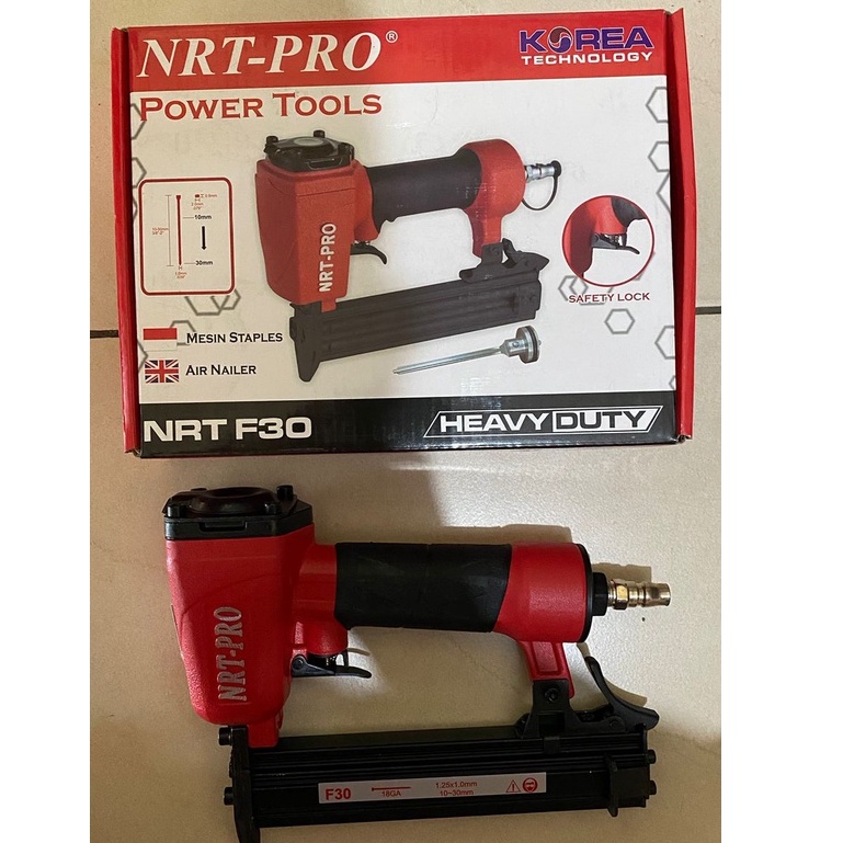 Jual AIR NAILER GUN STAPLES ANGIN TEMBAK PAKU NRT PRO NRT-PRO F30 F 30 ...