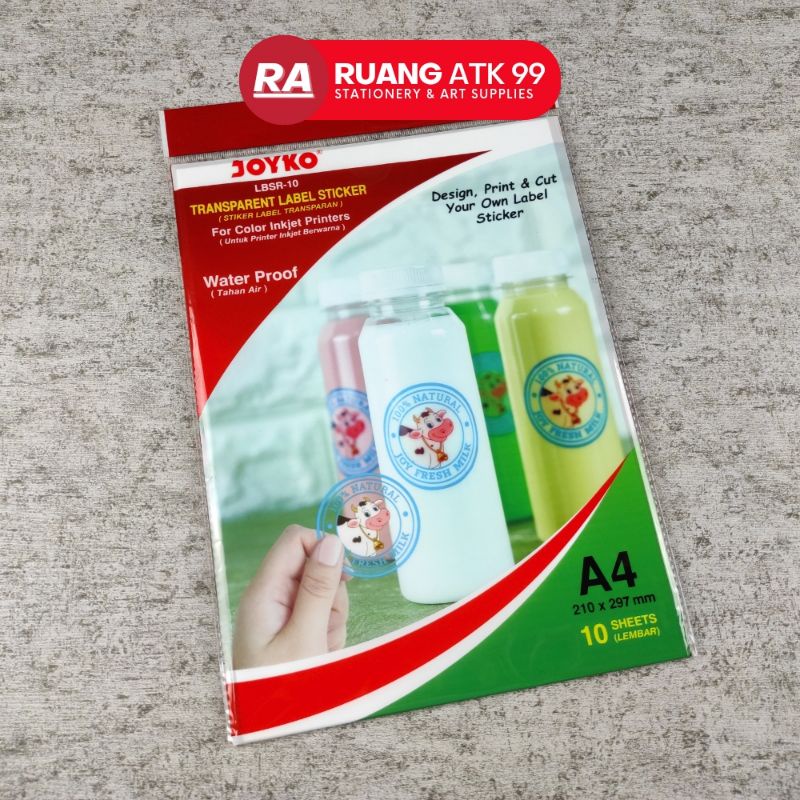 Jual Joyko Transparent Label Sticker A4 10 Sheets LBSR-10 Kertas ...