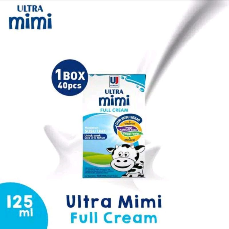 Jual ULTRAMILK//SUSU ULTRA MIMI FULL CREAM 125ML // 40PCS // 1DUS ...