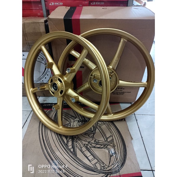 Jual PROMOSI VELG RACING MOTOR SUZUKI SATRIA FU 150 SEPASANG WARNA GOLD ...