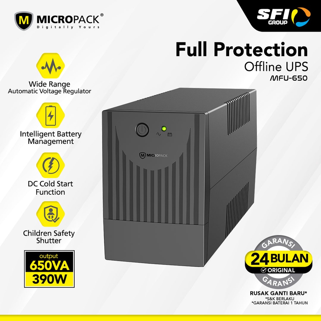 Jual 100% ORIGINAL MICROPACK UPS OFFLINE PREMIUM STABILIZER ANTI PETIR ...