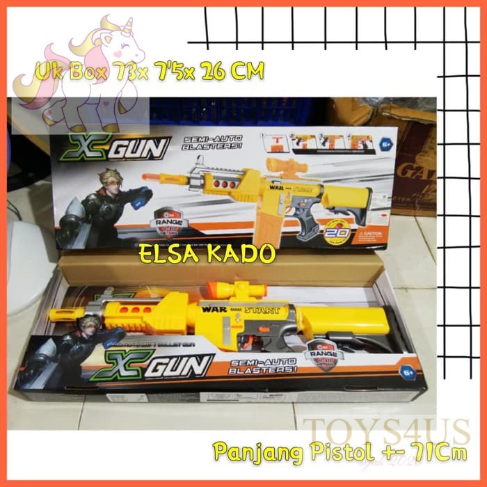 Jual Toys4Us - Mainan Pistol Tembakan Nerf Xgun Senapan Panjang Soft Bullet Electric | Shopee ...