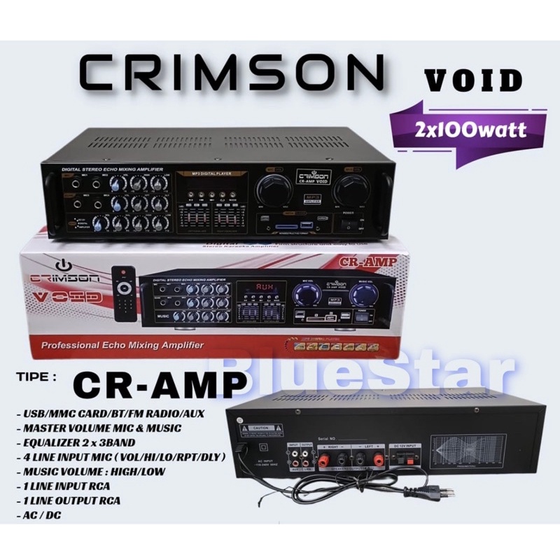 Jual Amplifier Crimson CR AMP VOID Original Bluetooth - USB | Shopee Indonesia