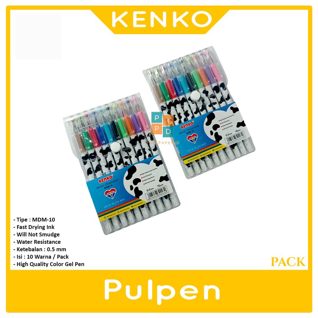 Jual Kenko Color Gel Pen MDM-10 Pena Jel Warna 10 Warna - Pack | Shopee ...