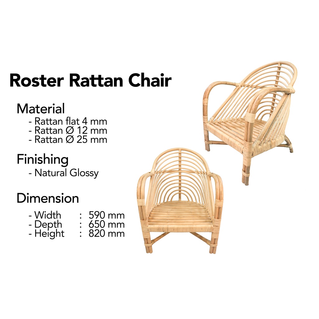 Jual kursi rottan Roster Rattan Chair | Shopee Indonesia