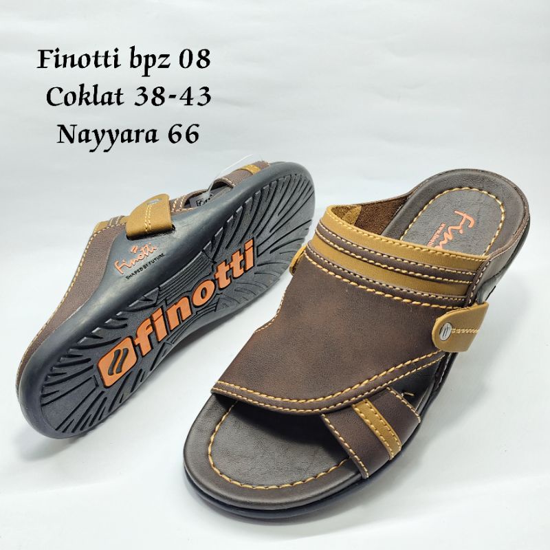 Jual sandal pria Finotti bpz 08 sandal kulit sandal selop slide ...