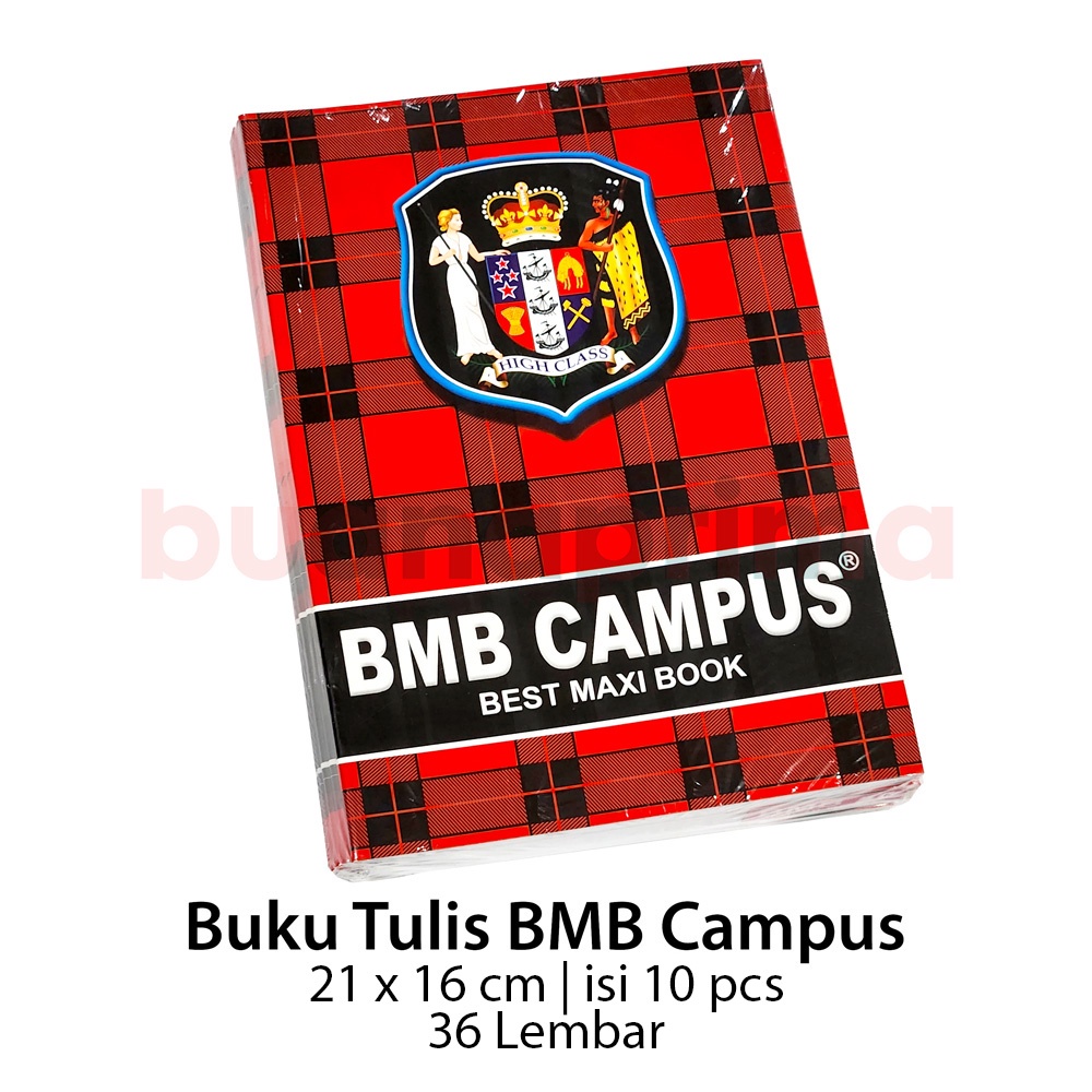 Jual Buku Tulis BMB 36 Lembar Campus isi 10 buku 25 x 18 cm Boxy ...