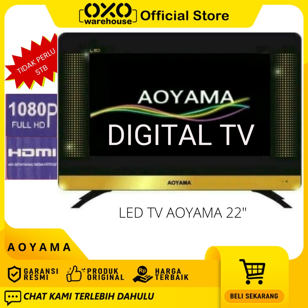 Jual Aoyama TV LED Digital 22 inch Full HD 1080 17" 20" USB Movie ...