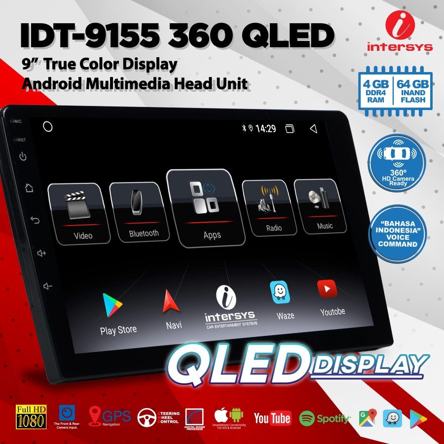 Jual Head Unit Android Intersys IDT SERIES (QLED DISPLAY) Ram 4gb Rom ...