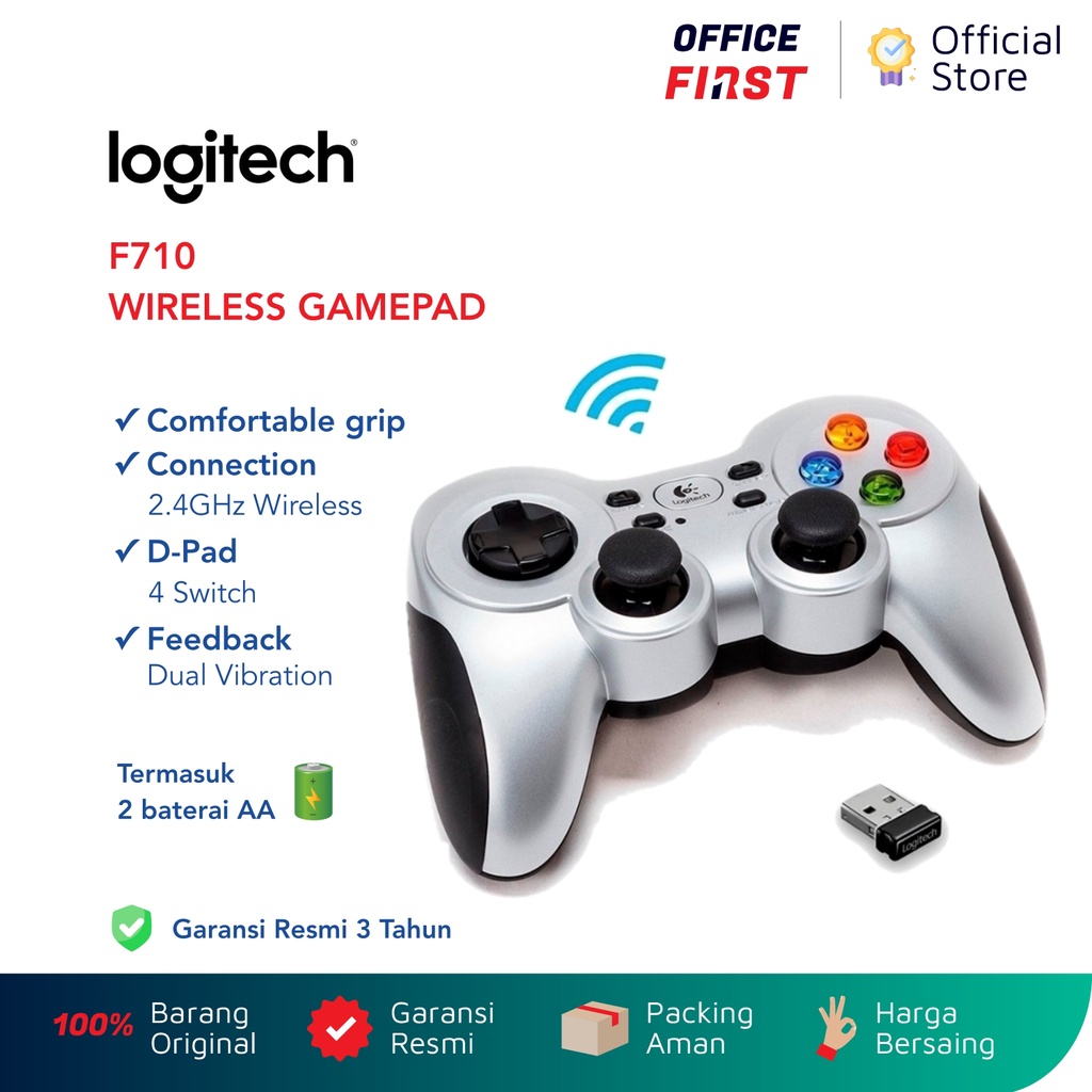 Jual Logitech F710 Wireless Gamepad Joystick Stick Game Gaming Pad PC TV | Shopee Indonesia