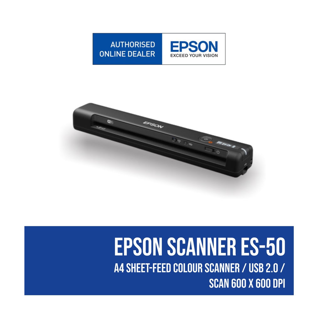 Jual EPSON Scanner Workforce ES-50 Portable - bisa scan F4 dan mudah dibawa kemana mana | Shopee ...