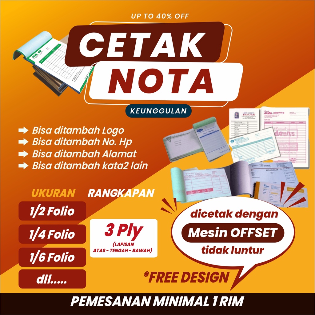 Jual NOTA CUSTOM 3 PLY / KWITANSI / NOTA LAUNDRY /NOTA WARNA | Shopee ...
