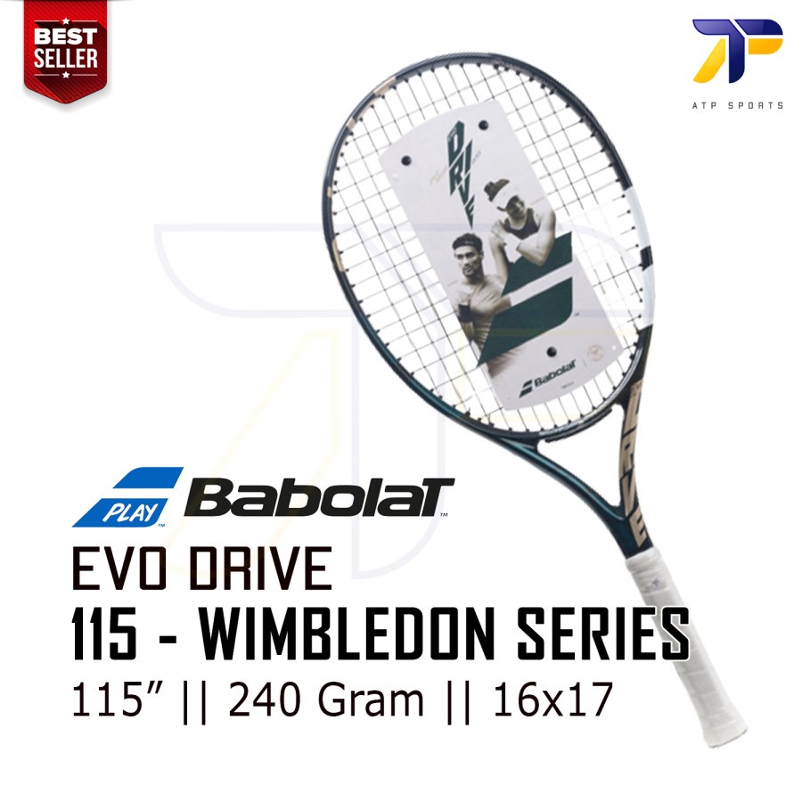 Jual Raket Tenis Tennis Racket Babolat Evo Drive 115 Wimbledon 240 Gr ...