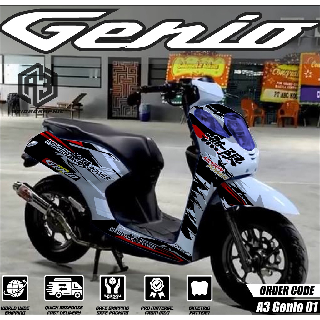 Jual Decal Sticker Honda Genio full body desain terbaru simple keren ...