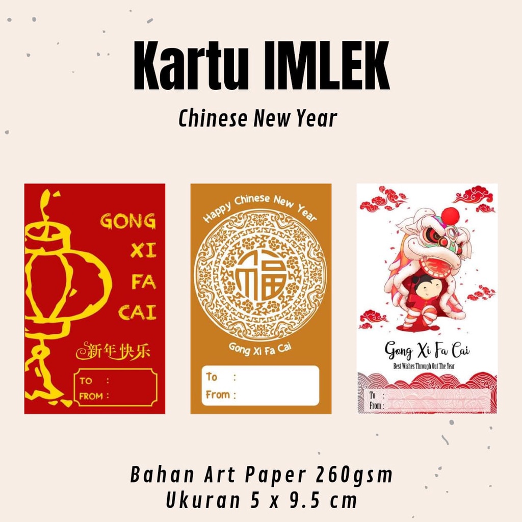 Jual Kartu Ucapan Imlek Chinese New Year Gong Xi Fa Cai Tahun Baru Cina Hang Tag Greeting Card ...