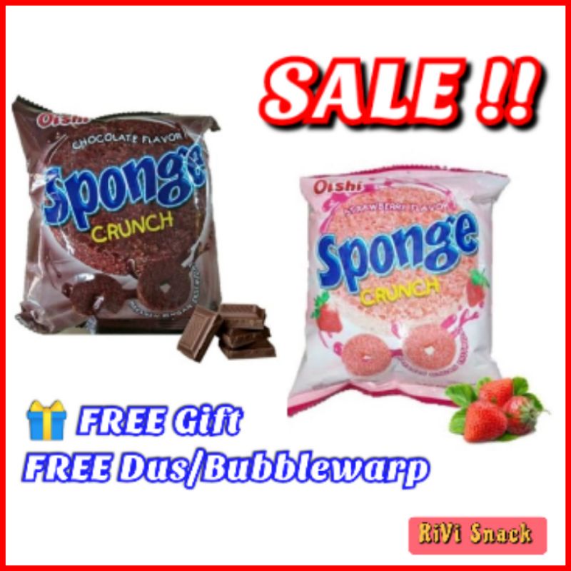 Jual [PROMO] OISHI SPONGE CRUNCH COKLAT STRAWBERRY ANEKA SNACK ULTAH ...