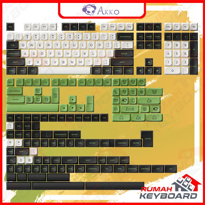 Jual AKKO - Panda - MDA - Pbt Keycap - 227 Key | Shopee Indonesia