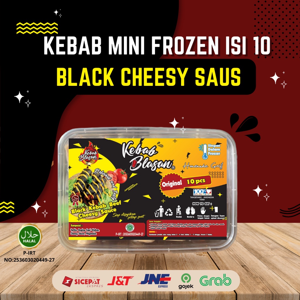 Jual KEBAB FROZEN BLACK CHEESY MINI ISI 10 FULL DAGING | Shopee Indonesia