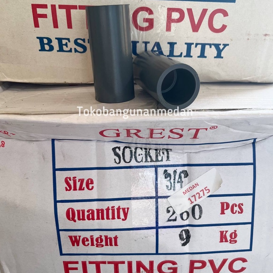 Jual GREST Soket PVC 3/4 inch / Fitting Pipa Sok Sock Socket | Shopee ...