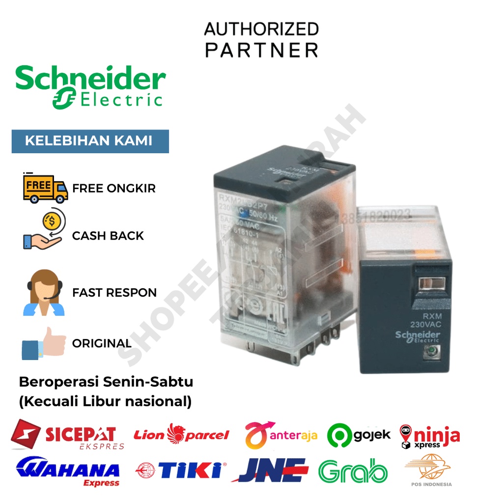 Jual SCHNEIDER RXM2LB2P7 RELAY 2 C/O 8PIN 220VAC 5A EQ MY2N | Shopee Indonesia