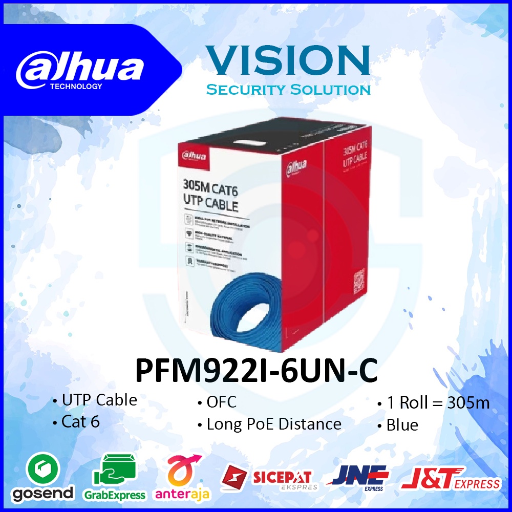 Jual Kabel LAN UTP IP Cat 6 Dahua PFM922I-6UN-C V2 CCA 305M | Shopee ...