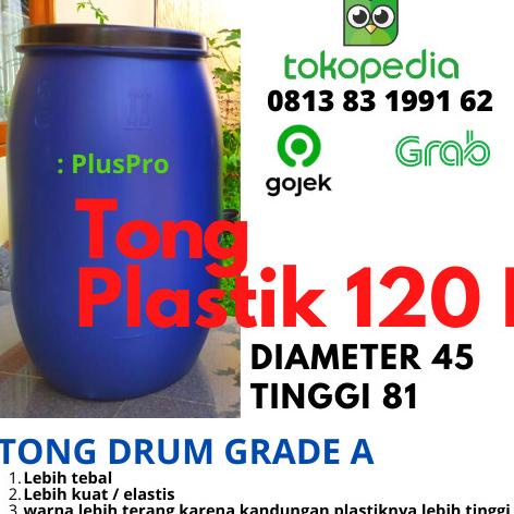 Jual Tong Plastik 120 L Liter HDPE Baru liter Drum Air Plastik tebal ...