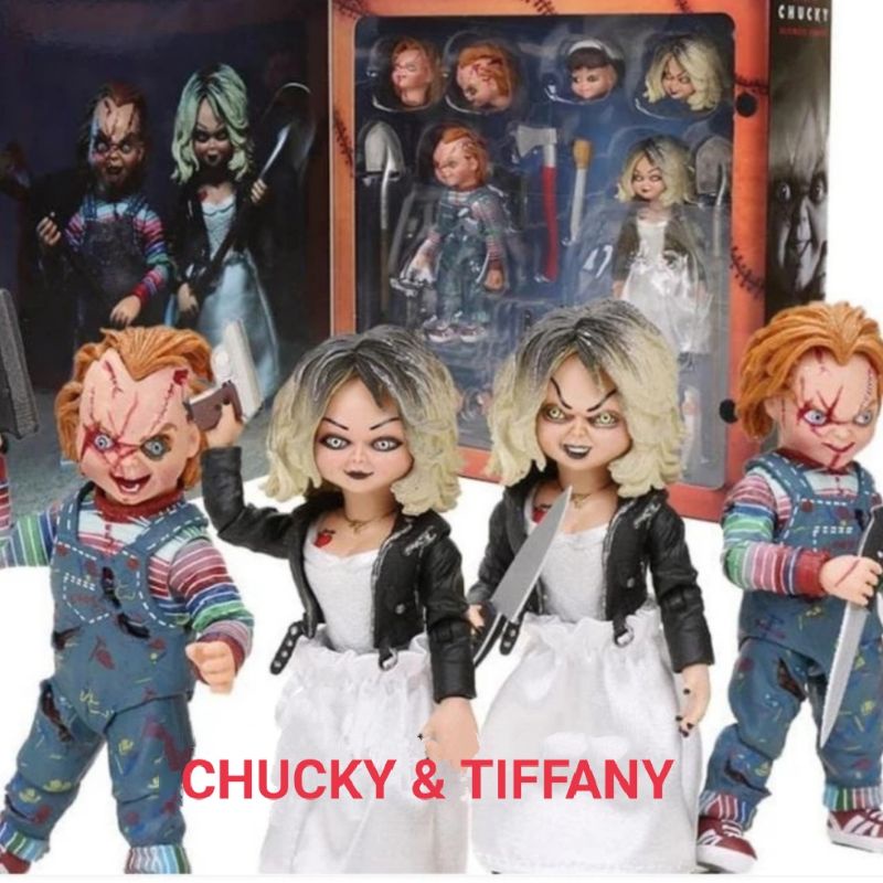 Jual Mainan Figure Neca Chucky & Tiffany Bride Ultimate Chucky Figure ...