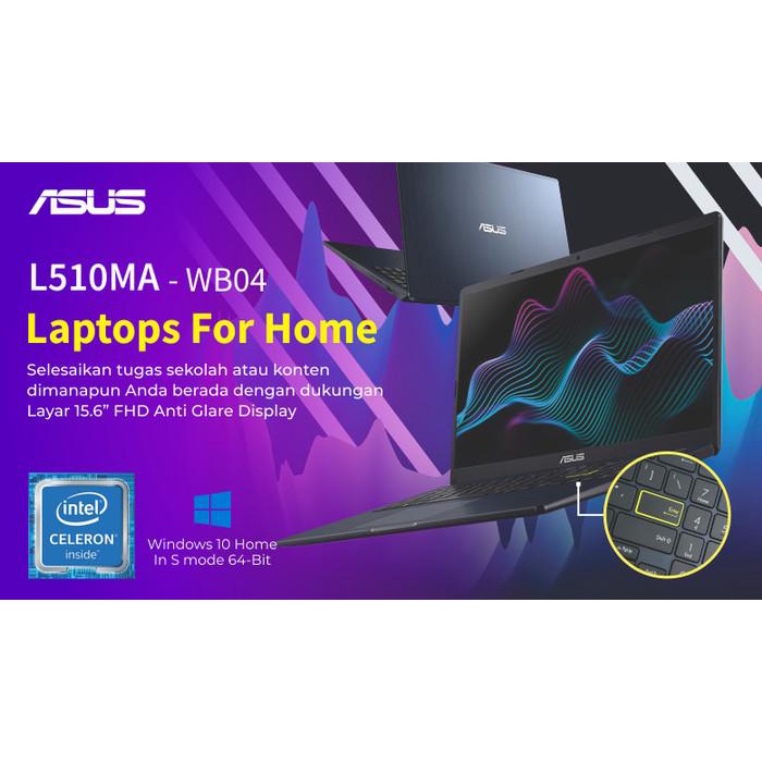 Jual Asus L510Ma-Wb04 Intel Celeron N4020 4Gb 128Gb Emmc W10 Fhd Ada ...