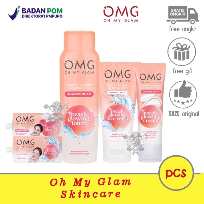 Jual OMG Oh My Glow Paket Perawatan Lengkap 3 Pcs ( Peach Cream + Toner ...