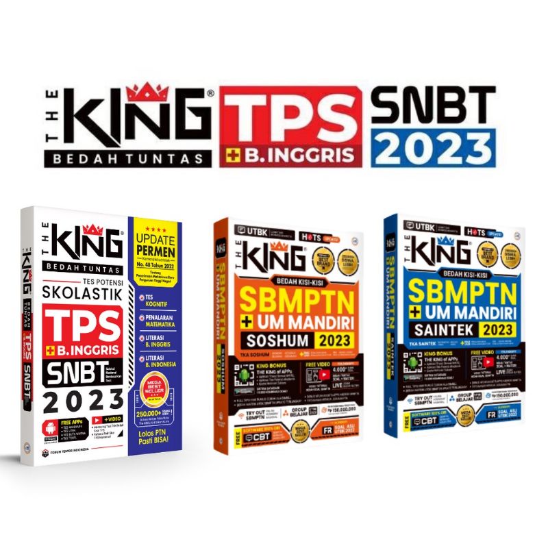 Jual Buku Pelajaran Sekolah : The King Bedah Kisi-Kisi SBMPTN UM Mandiri SOSHUM SAINTEK TPS SNBT ...