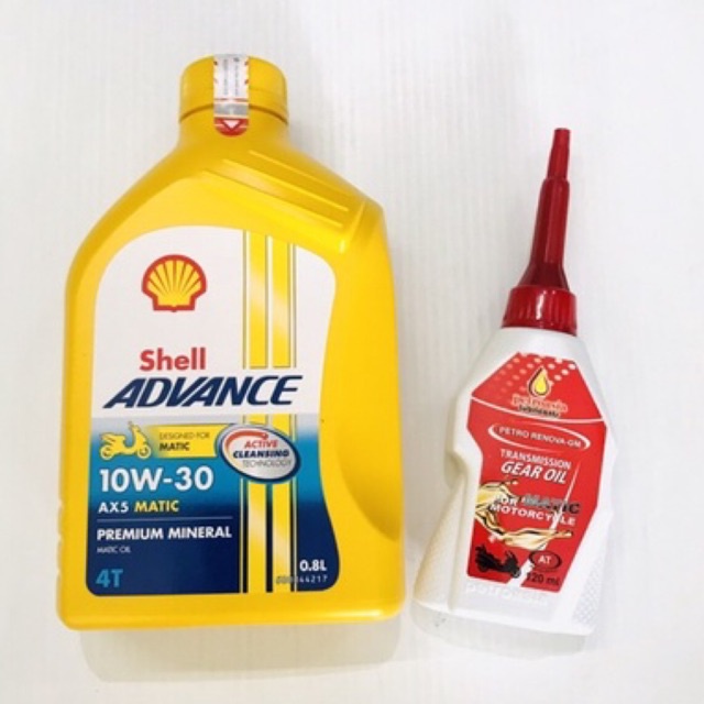 Jual Paket Oli Shell AX5 Matic 800 mL 10W-30 + Oli Gardan Petroasia ...