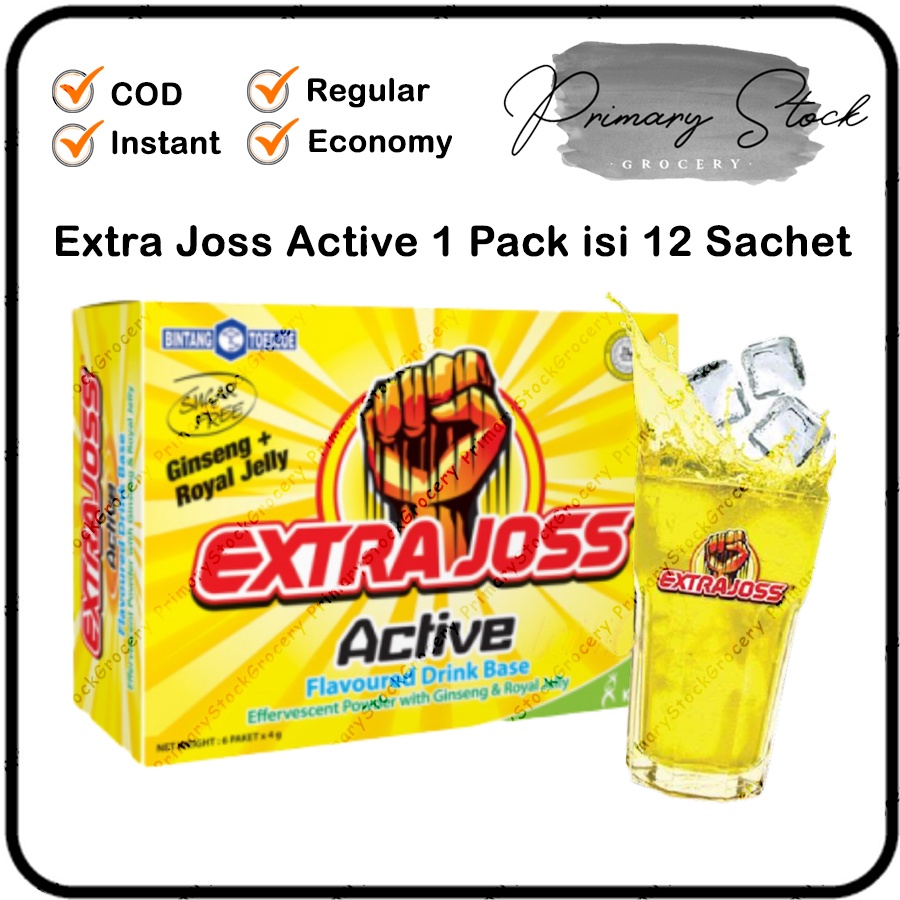 Jual Extra Joss Active 1 Box Xtra Jos 12 Sachet Saset | Shopee Indonesia