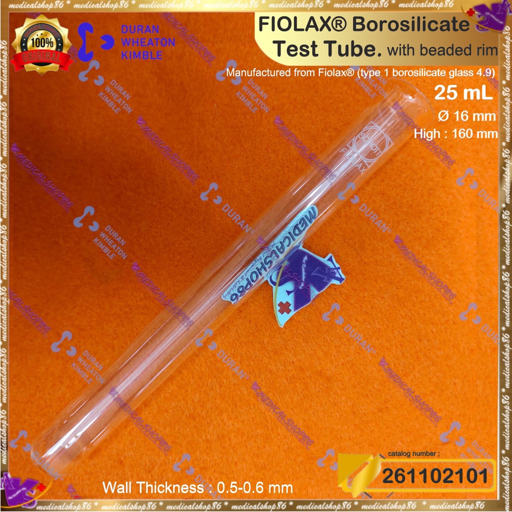 Jual FIOLAX TEST TUBE 25ml - TABUNG REAKSI 25ml | DURAN | Shopee Indonesia