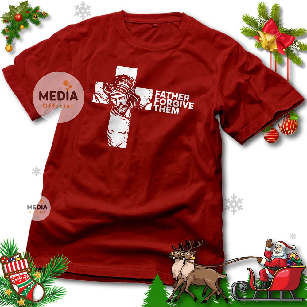 Jual Kaos Rohani Salib Father Forgive Them - Baju Distro Rohani Jesus ...