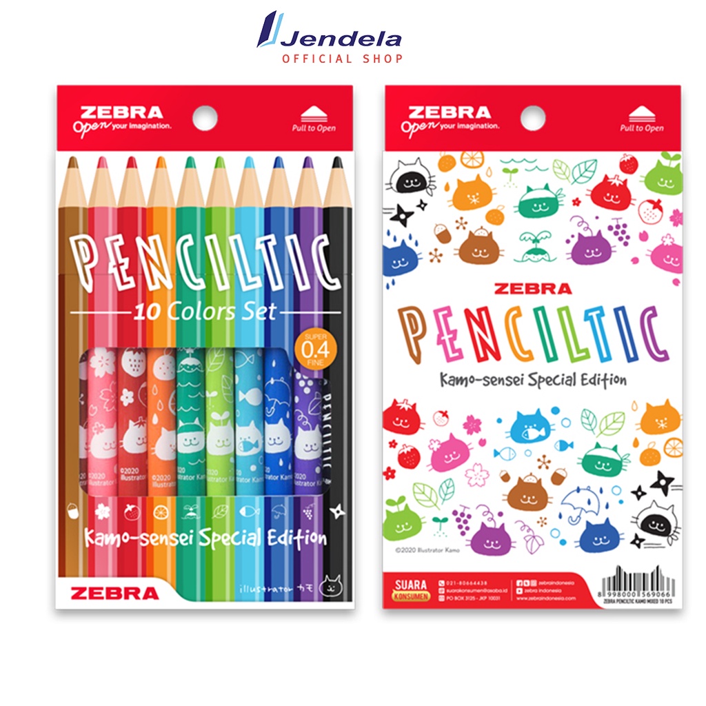 Jual Penciltic Bolpoin Zebra 0.4 Pulpen 10 Warna 1 Set Fineliner Warna ...