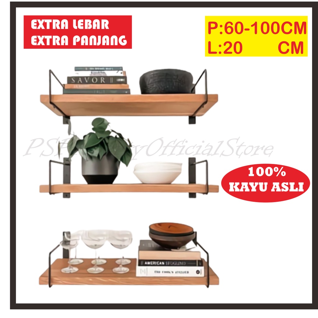 Jual Rak Ambalan Pajangan Dinding Hiasan Susun Dekorasi Ruang Tamu ...