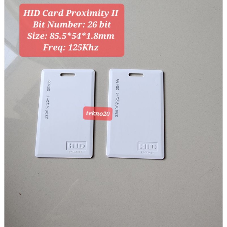 Jual HID Proxcard II Access Card Proximity HID 125 Khz Prox II Clamshell 26 Bit Kartu HID Prox ...