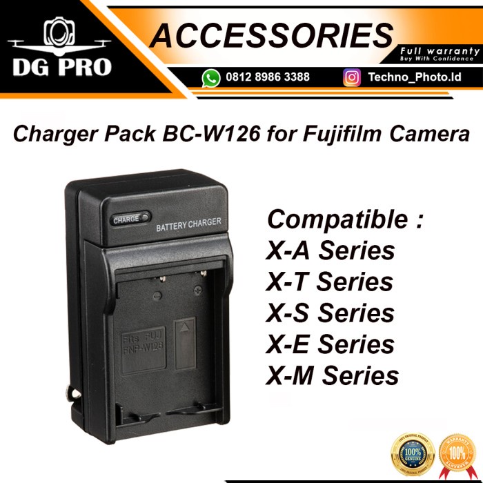 Jual CHARGER FUJIFILM BC-W126 For BATERAI FUJI XA10,XA5 ,XA3,XT10,XT1 ...