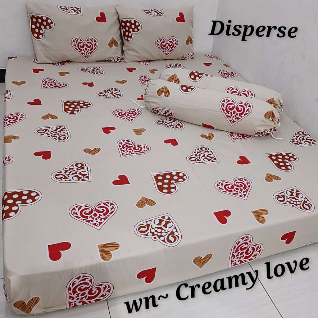 Jual Sprei Motif CREAMY LOVE Berkualitas Set 2 Sarban 2 Sargul | Shopee ...