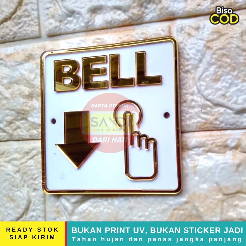 Jual PAPAN BEL / BELL SIGN AKRILIK / ACRYLIC SIGN PENUNJUK BEL RUMAH ...