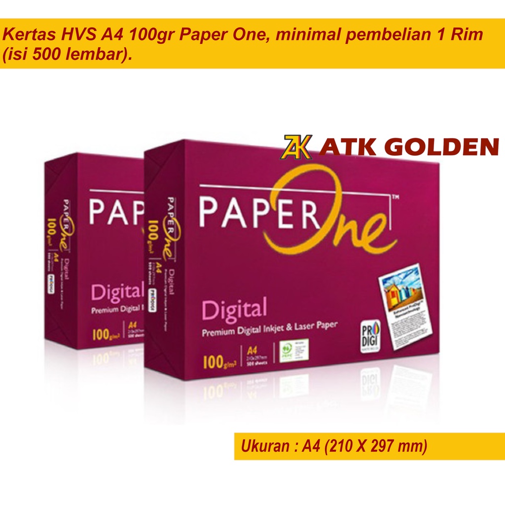 Jual KERTAS HVS A4 100gr Paper One | Shopee Indonesia