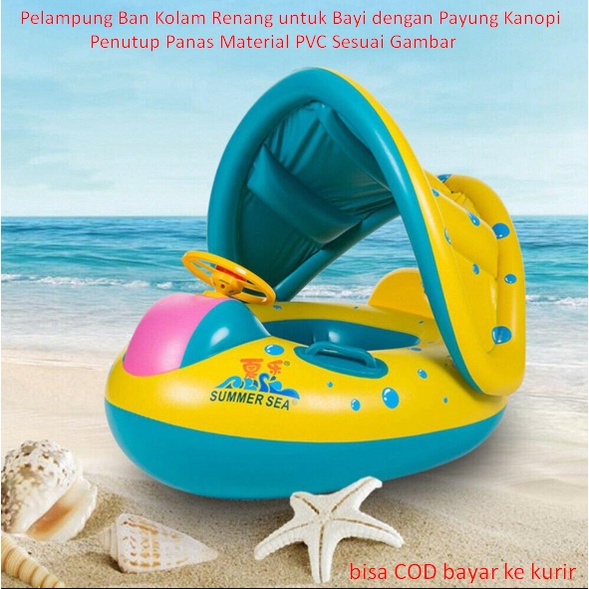Jual Pelampung Ban Kolam Renang untuk Bayi dengan Payung Kanopi Penutup ...