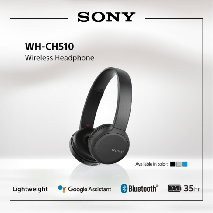 Jual SONY WH-CH510 Black On Ear Wireless Headphone / CH510 / CH-510 ...
