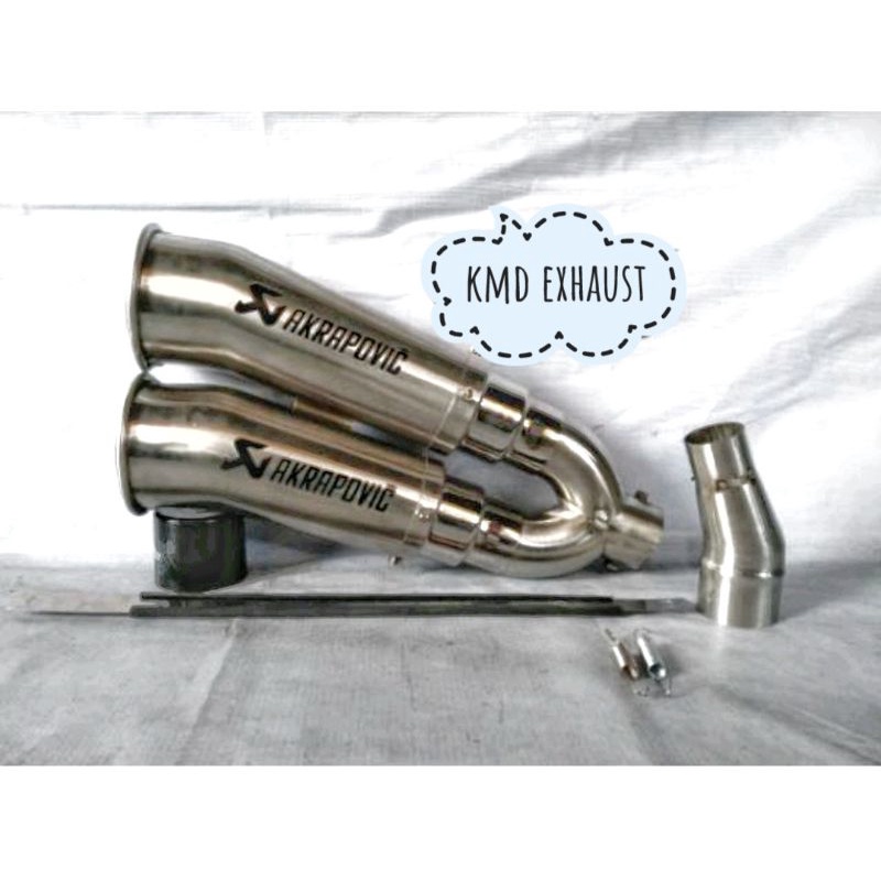 Jual Akrapovic megaphone double Knalpot racing ninja250 Z250 R25 MT25 ...