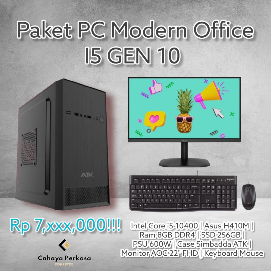 Jual CPU | Komputer | PC Rakitan | PC Deskop | PC Gaming | Paket PC Rakitan Office I5 10400 ...
