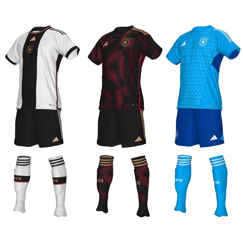 Jual Jersey Jerman World Cup 2022 Satu Set Full Printing Free Nameset Full Patch | Shopee Indonesia