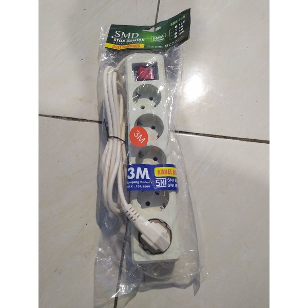Jual terminal colokan 3 meter stop kontak colokan listrik 5 lubang 3M | Shopee Indonesia