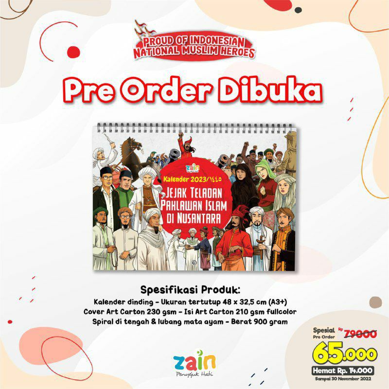 Jual Open Pre-Order Kalender Anak Islami 2023 Jejak Teladan Pahlawan ...